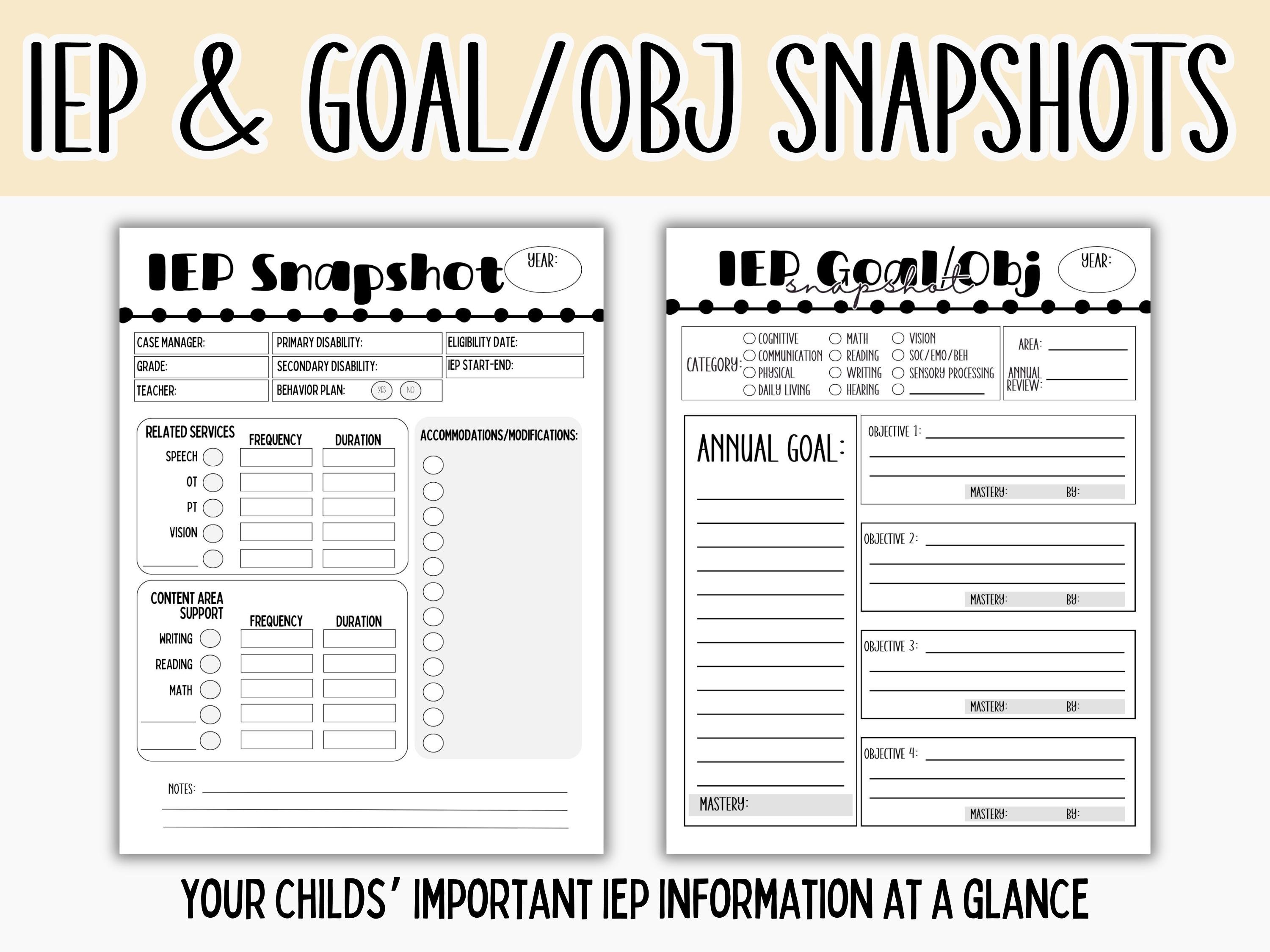 Editable Parent IEP Binder, Printable IEP Meeting Tracker, Editable ...
