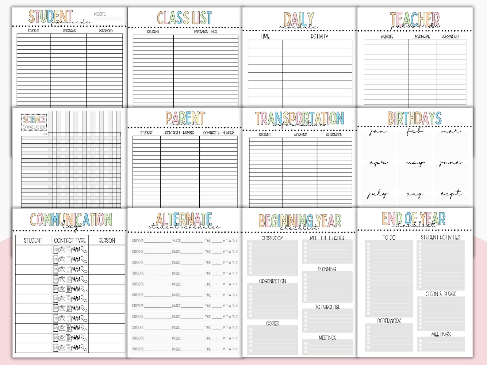 Self Contained Special Education Planner, Editable Pastels Teacher ...