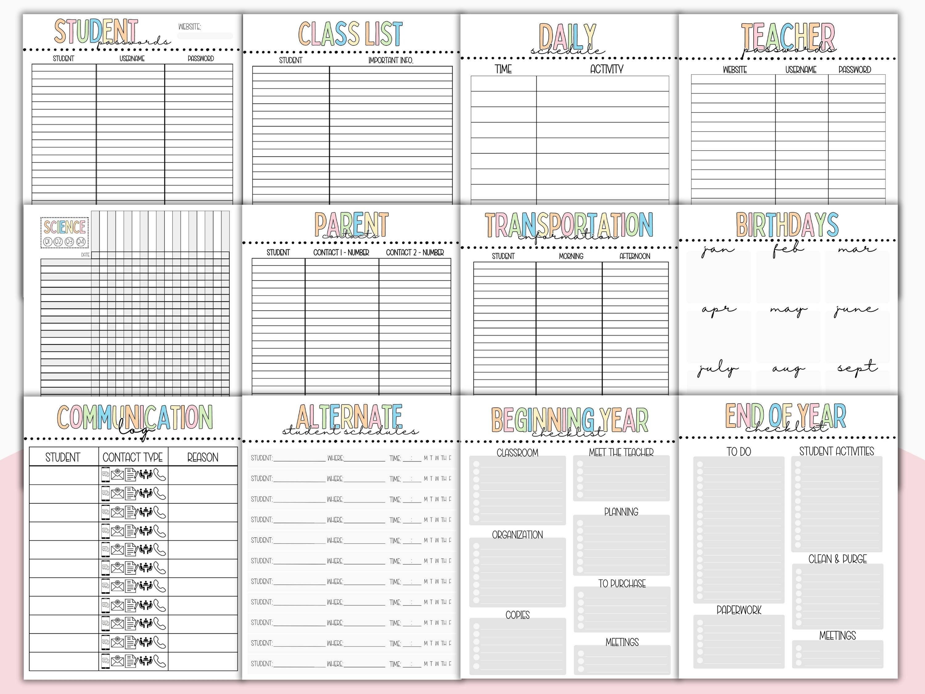 Self Contained Special Education Planner, Editable Pastels Teacher ...