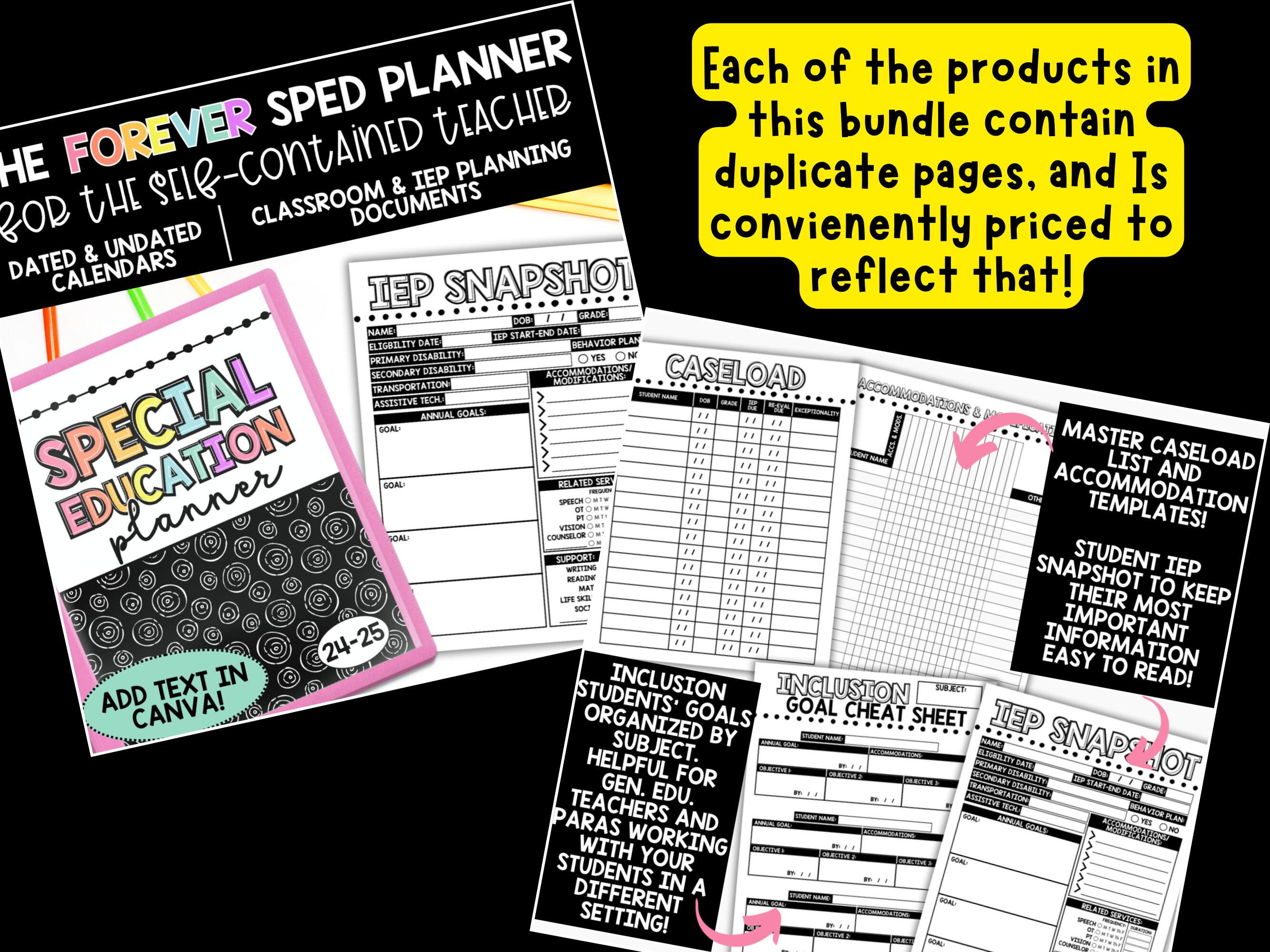 Editable Special Education and Sped Sub Binder Bundle, Classroom ...