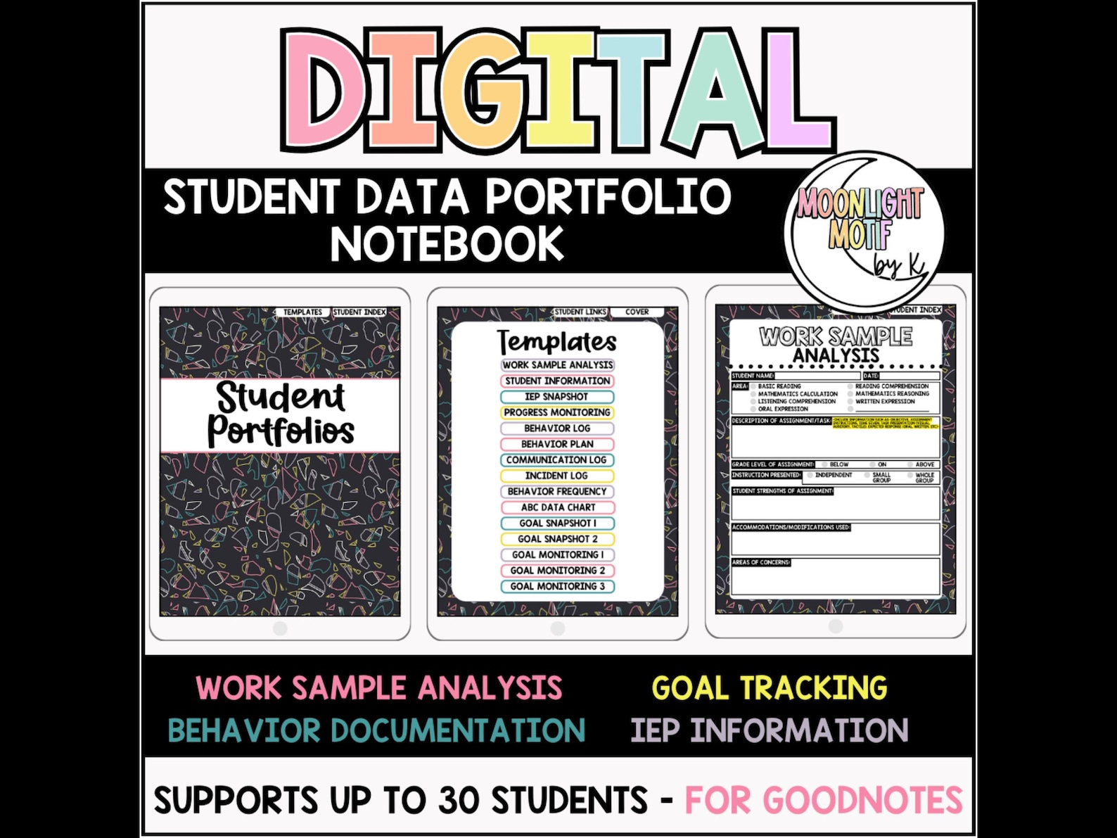 Digital Special Education Notebook, Student Data Tracking Portfolio ...