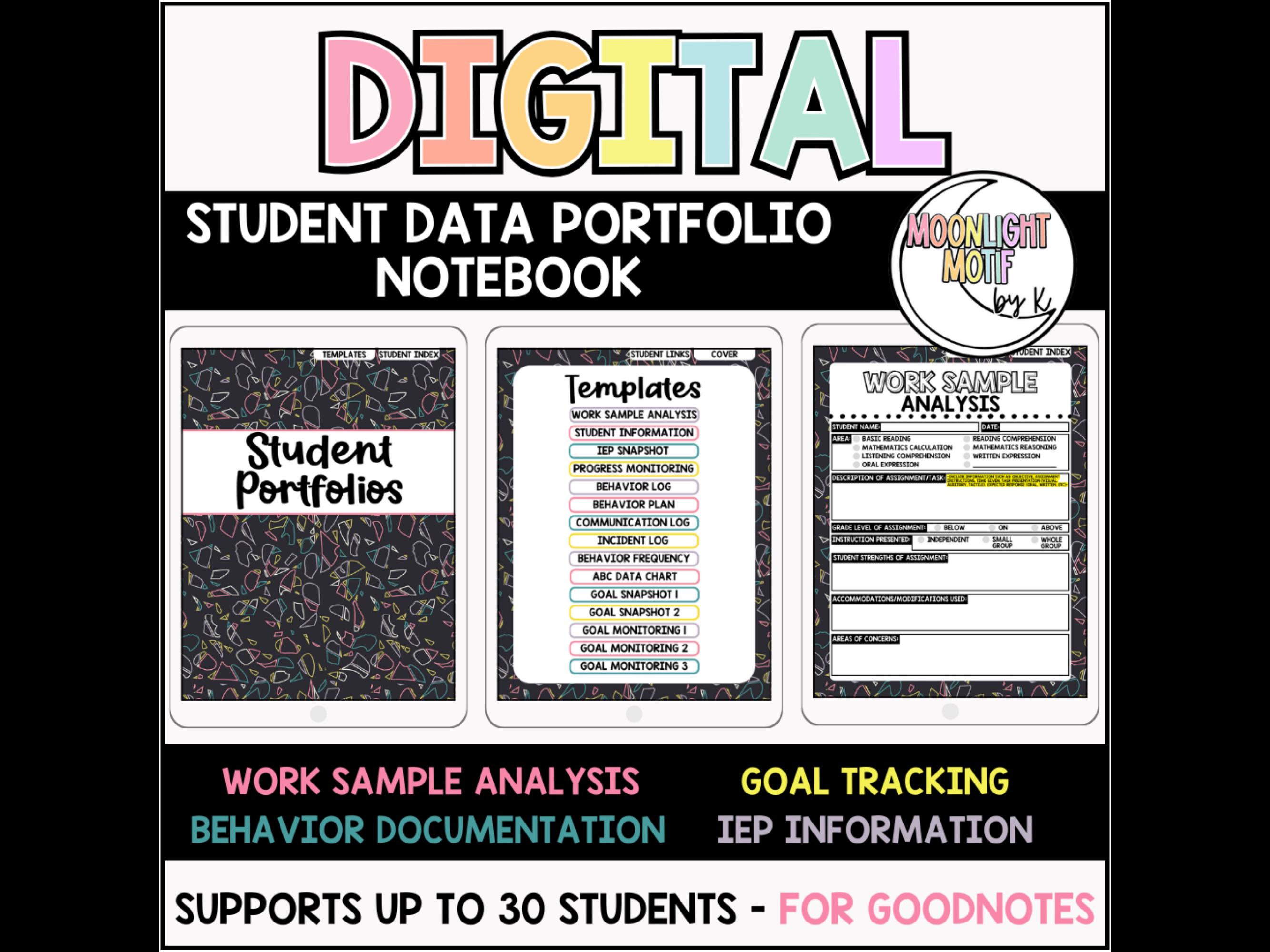 Digital Special Education Notebook, Student Data Tracking Portfolio ...
