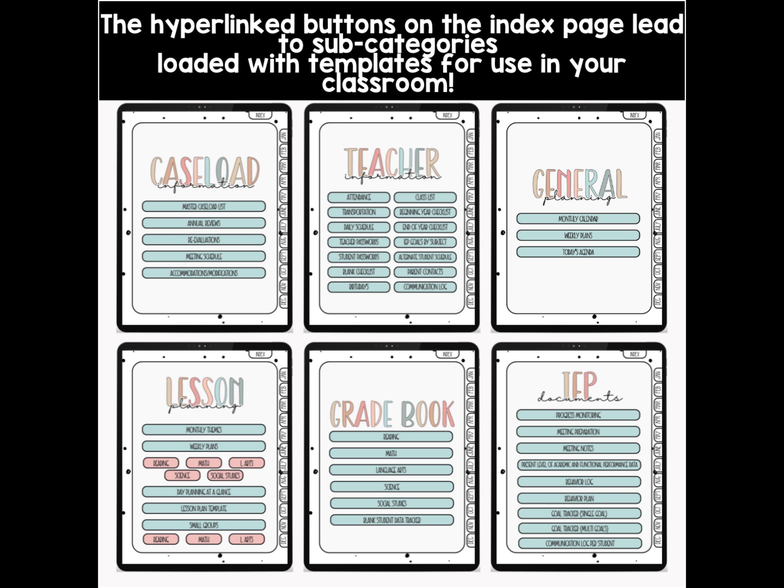 Digital SELF CONTAINED Boho Special Education Planner, Caseload and ...