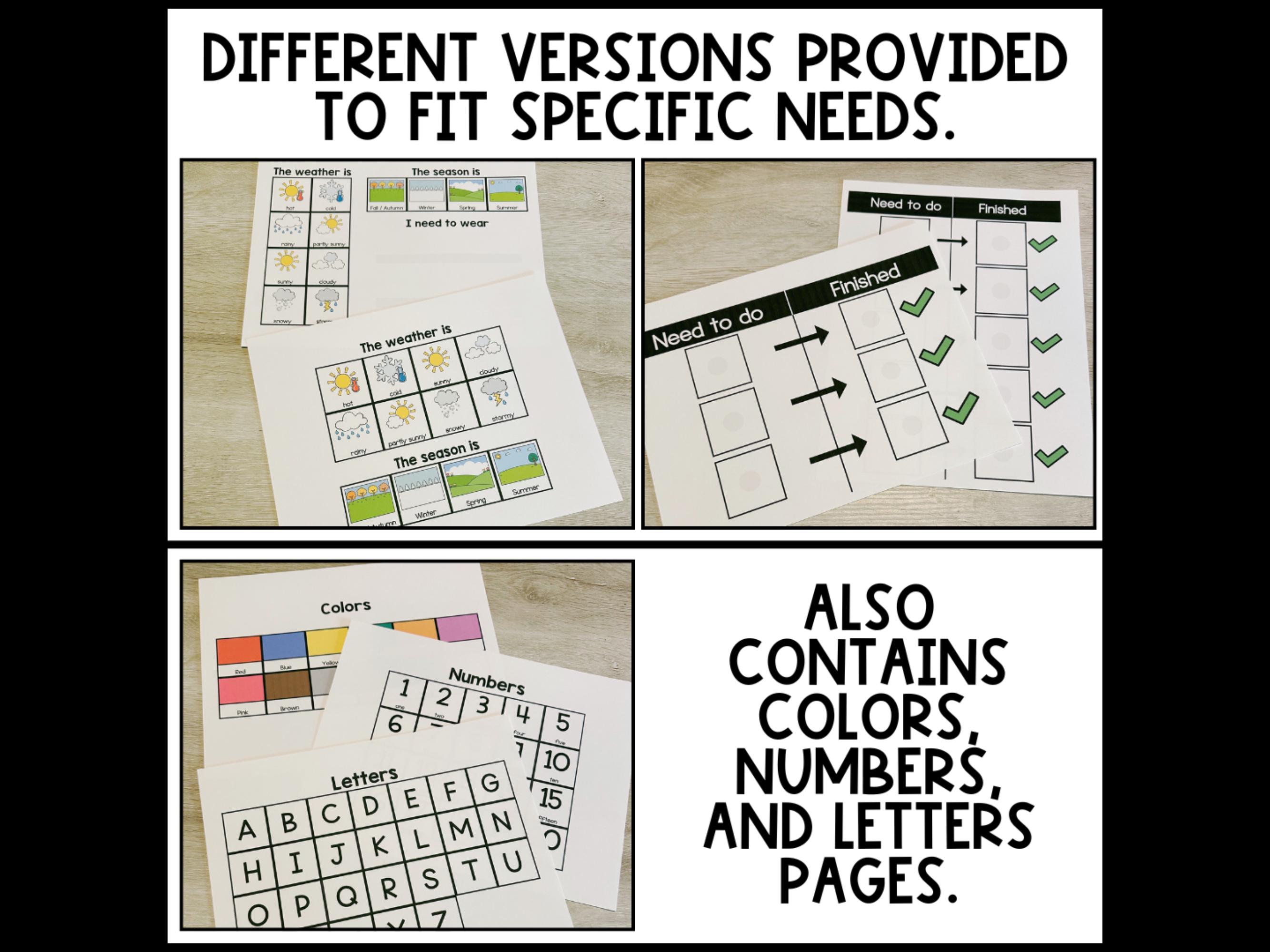Visual Communication Book for Non-verbal, Choice Board Binder, Visual ...