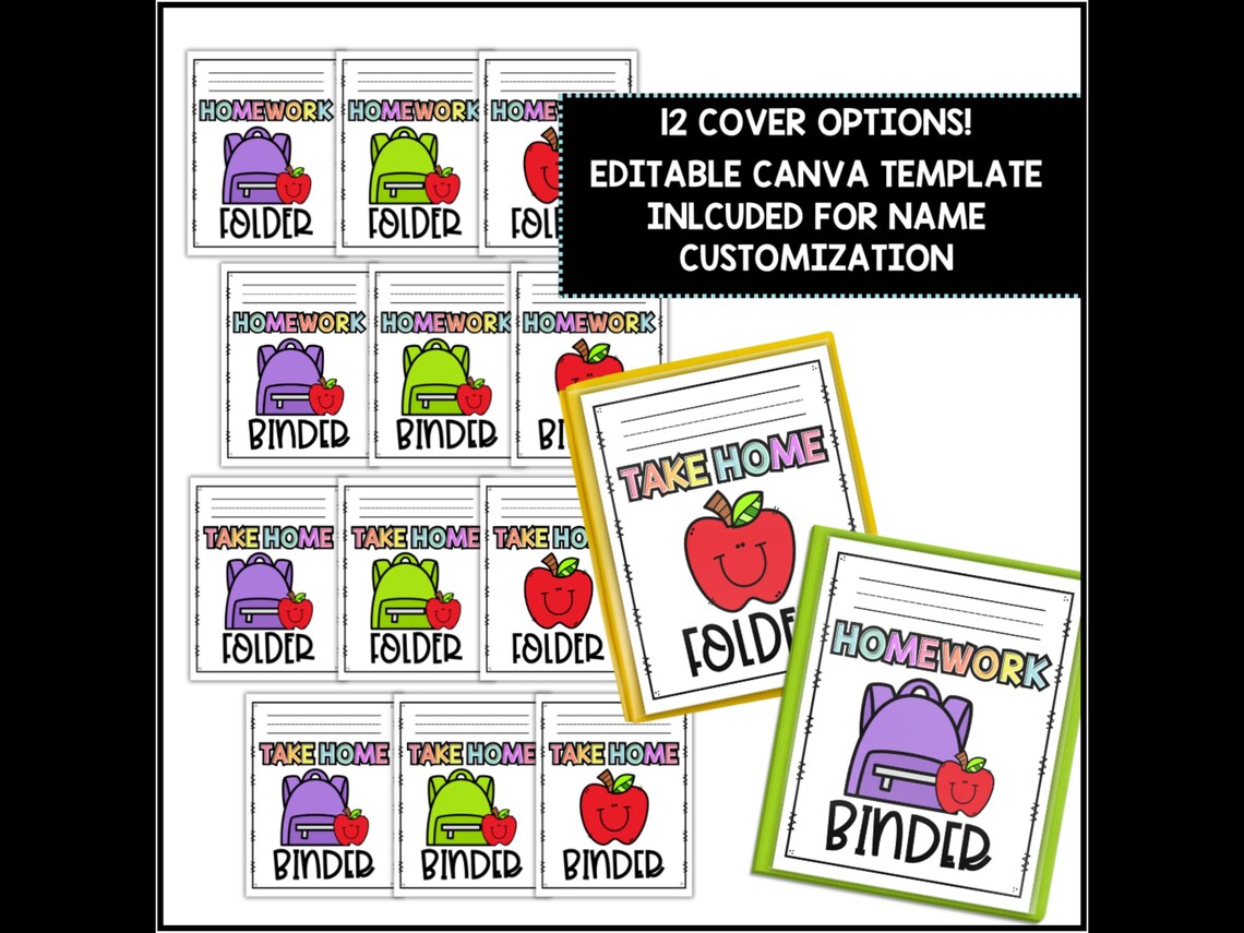 Editable Take Home Folder Canva Templates, Student Homework Folder ...