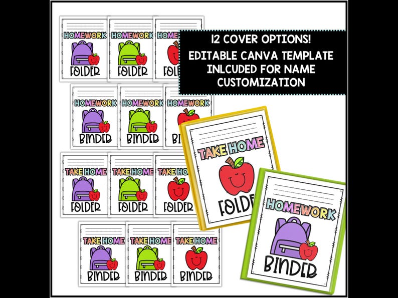 Editable Take Home Folder Canva Templates, Student Homework Folder ...