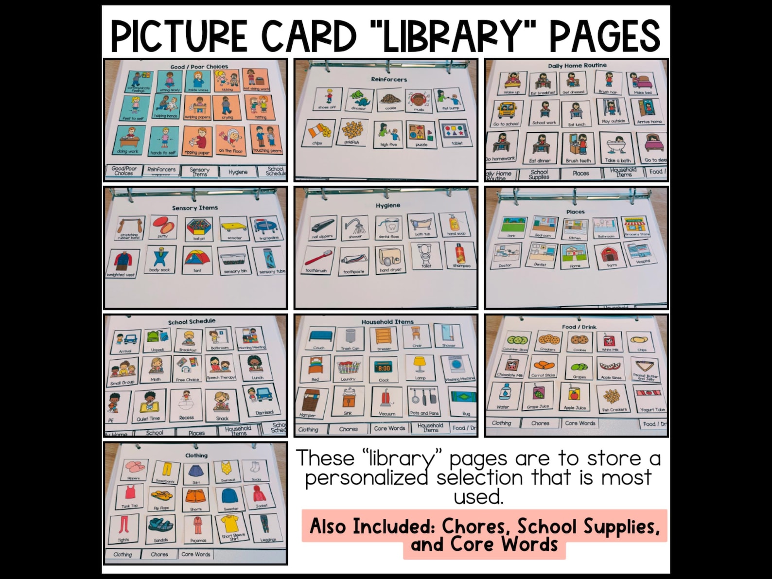 Visual Communication Book for Non-verbal, Choice Board Binder, Visual ...