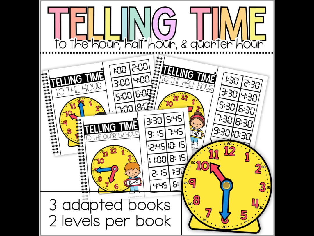 Telling Time Adapted Books, Special Education Visual Supports, Telling ...