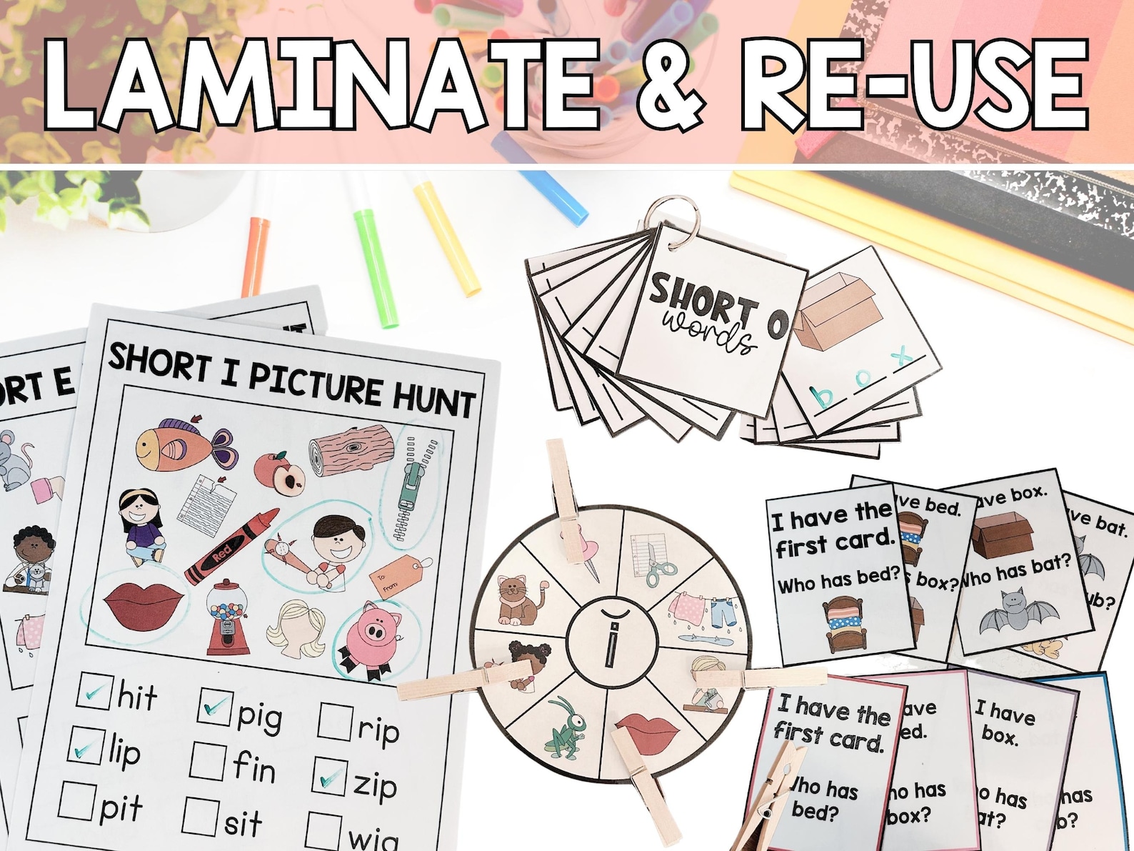 CVC Word Activities Short Vowel Centers Phonics Games for - Etsy