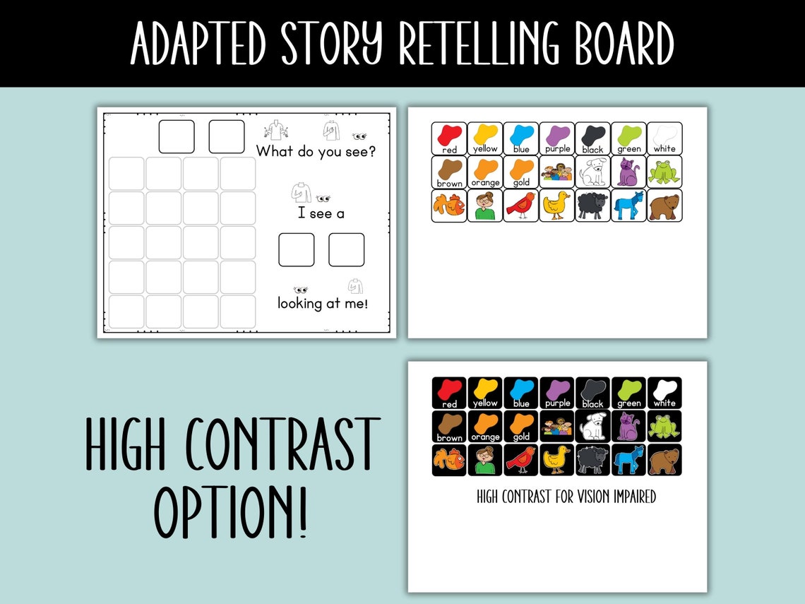 Printable Adapted Brown Bear Activities, Adapted Brown Bear Book ...