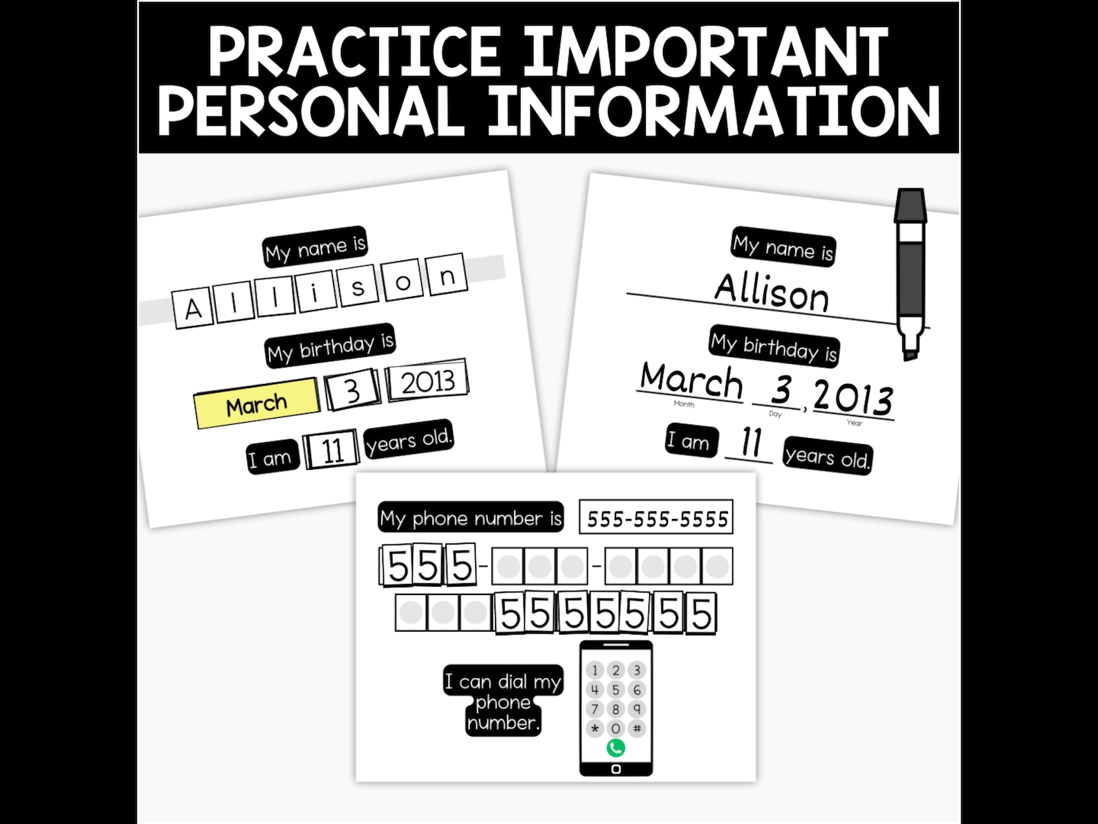 Printable Life Skills Adapted Binder, Daily Living Skills Practice ...