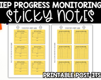 Printable IEP Meeting Preparation Sticky Note Templates, IEP Meeting ...