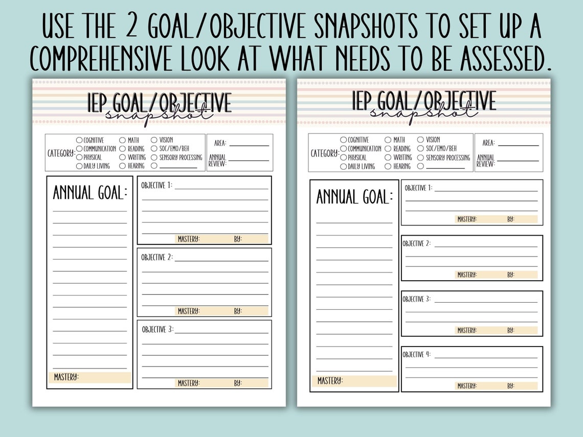 IEP Goal Tracking Binder, Editable Iep Goal Tracking Templates ...