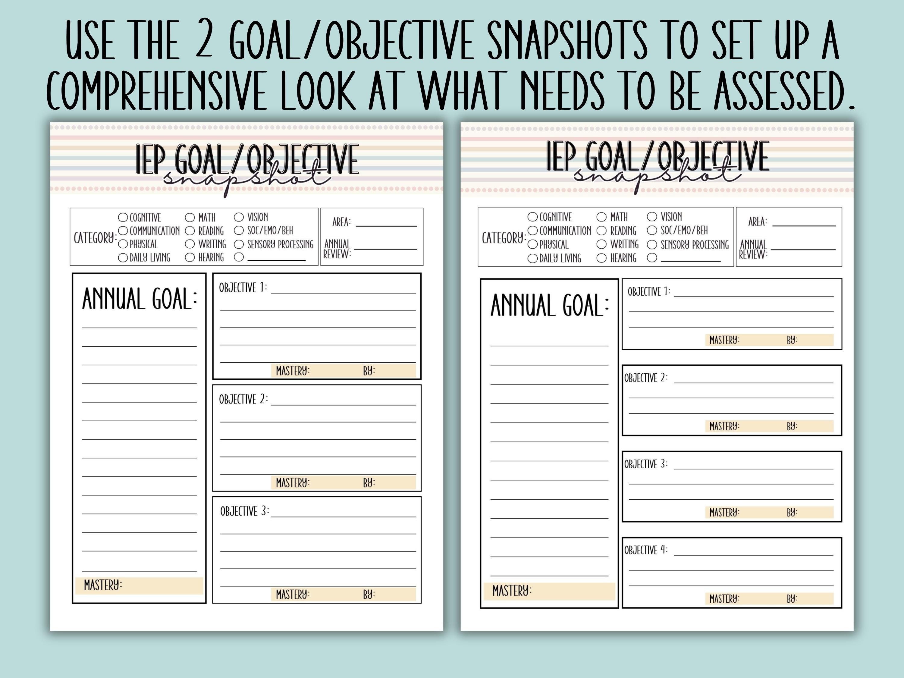 IEP Goal Tracking Binder, Editable Iep Goal Tracking Templates ...