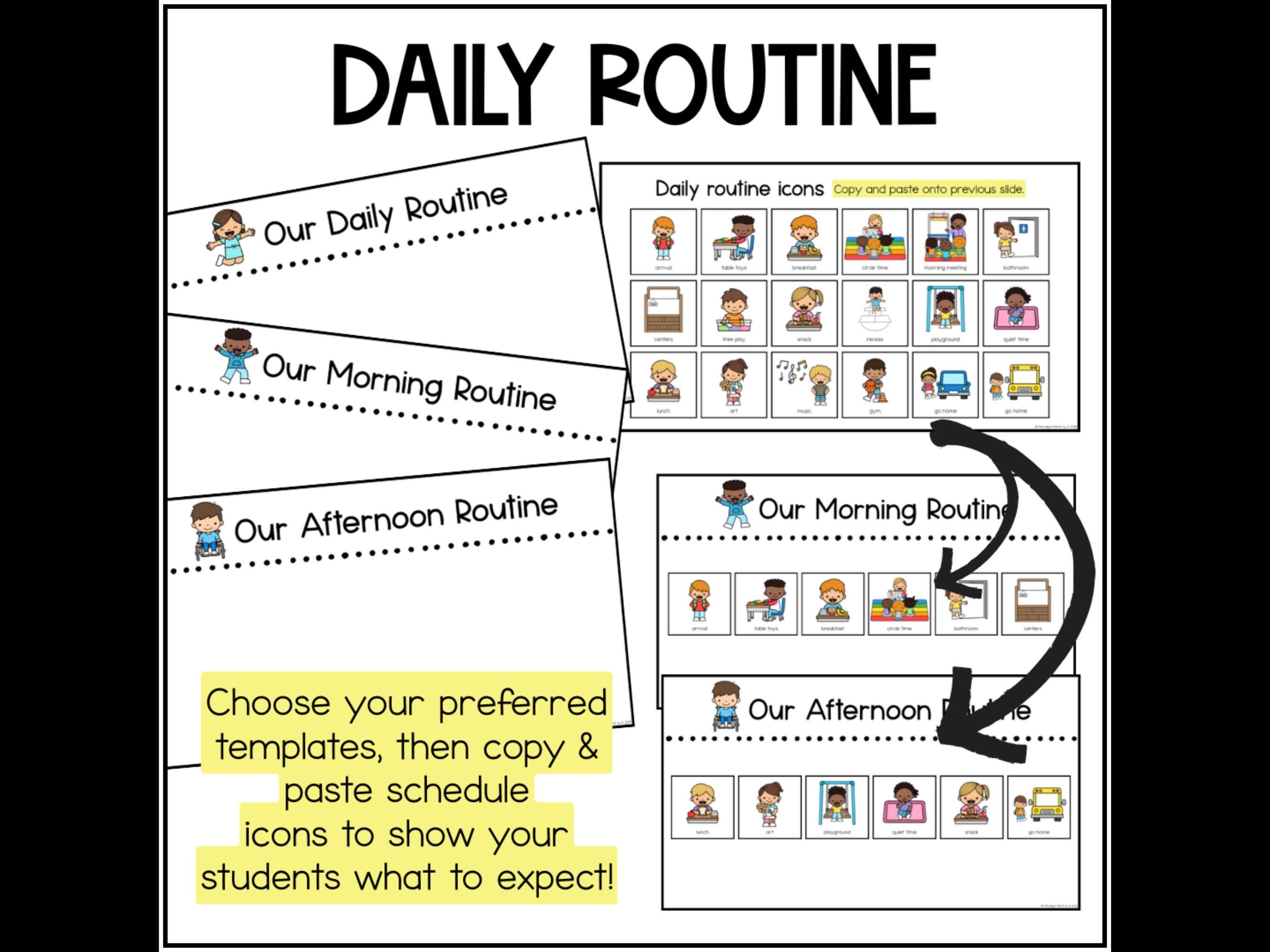 Prek Routines and Expectations Slides, Visual Rules for Prek, Visual ...