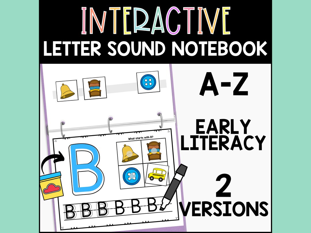 Interactive Letter Sound Notebook, Fine Motor Playdough Letter Mats ...