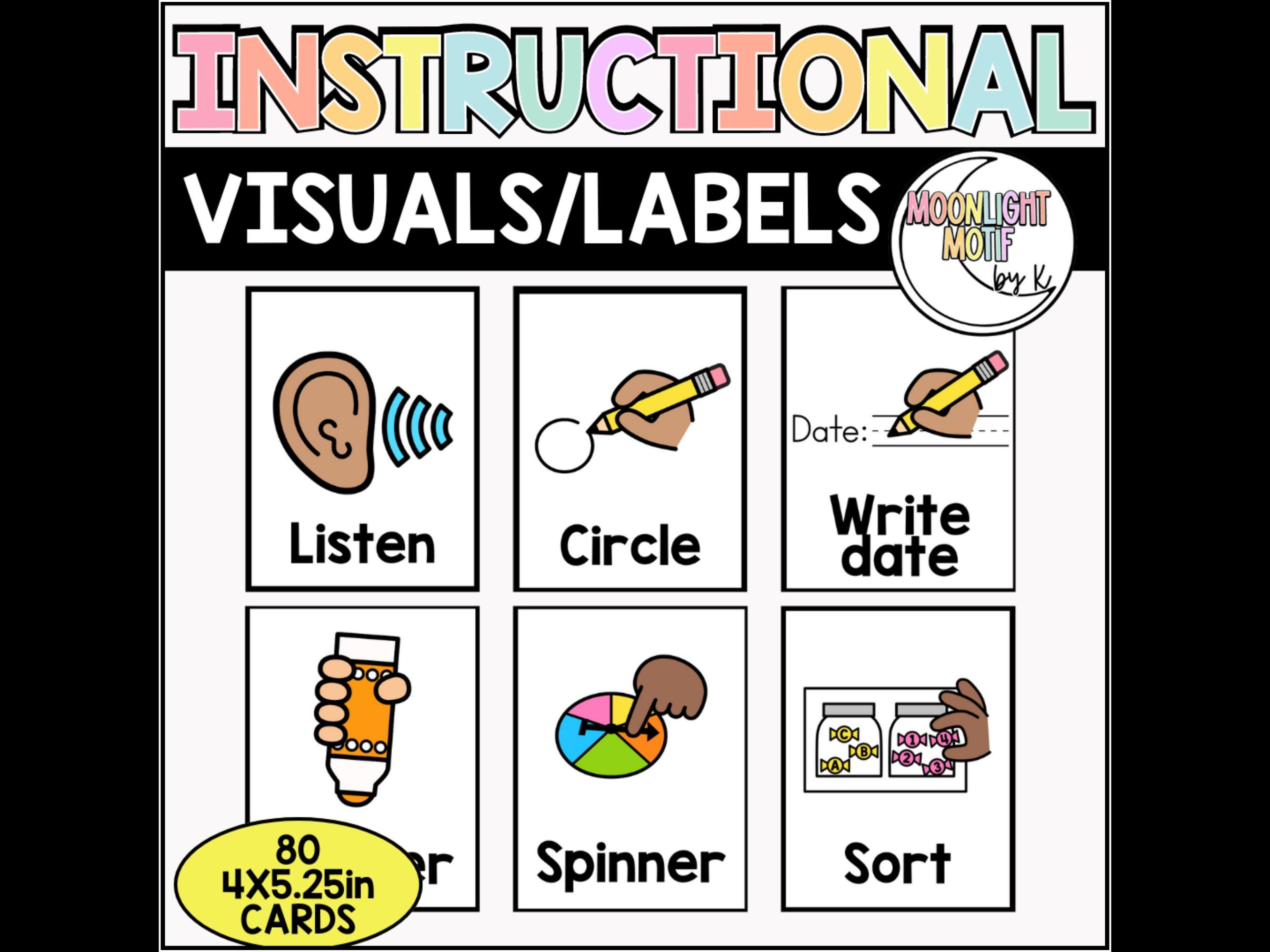 Classroom Instructional Visuals and Labels, Special Education Visuals ...