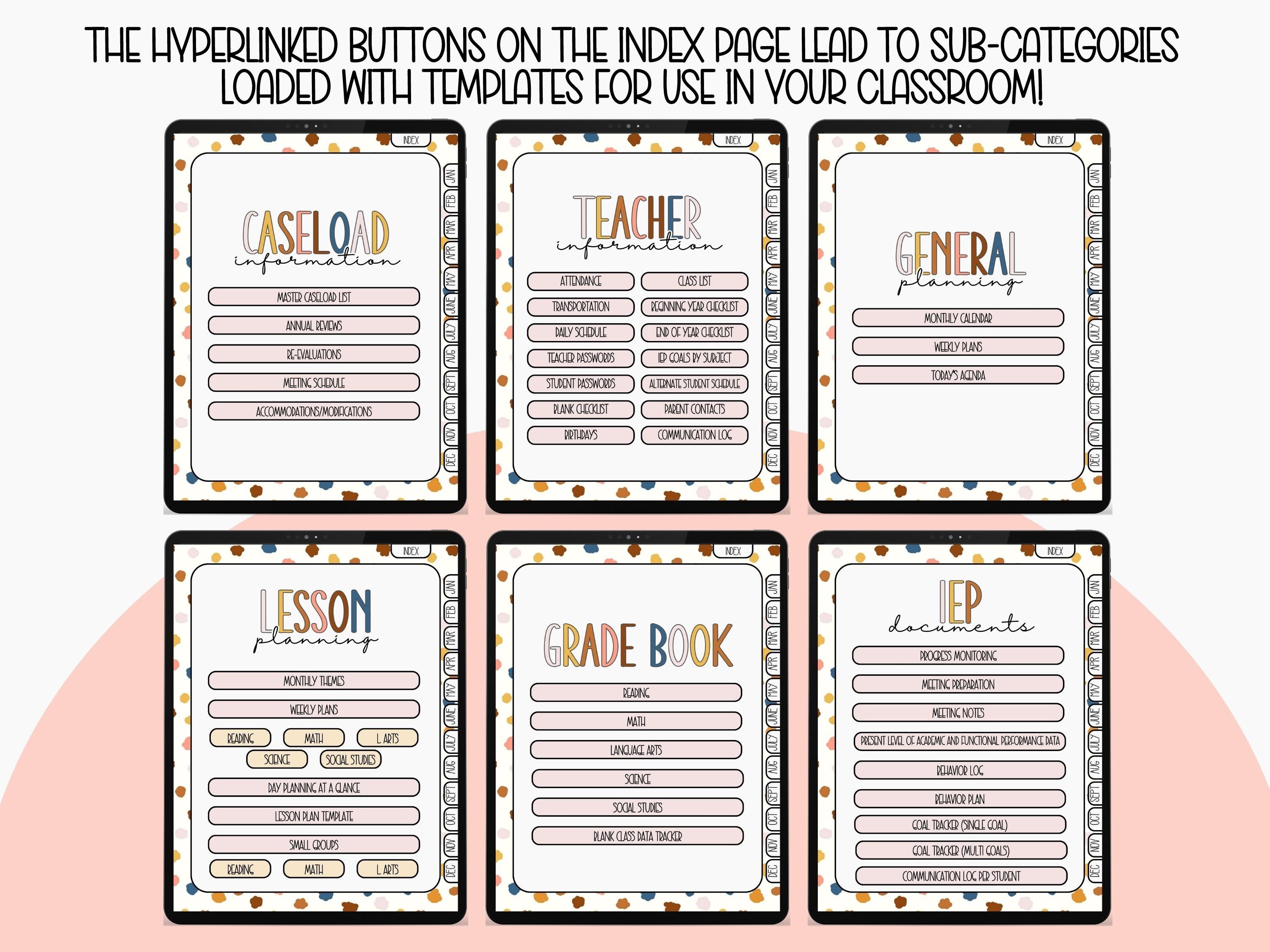 Digital SELF CONTAINED Boho Special Education Planner, Caseload ...