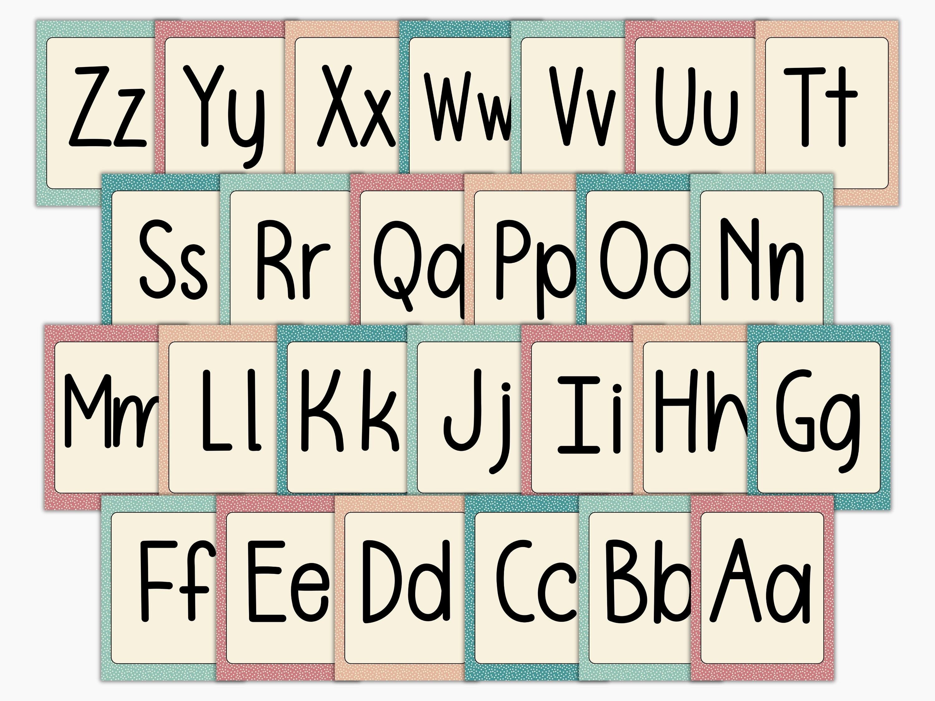 Printable Boho Classroom Decor, Neutral Alphabet Classroom Posters ...