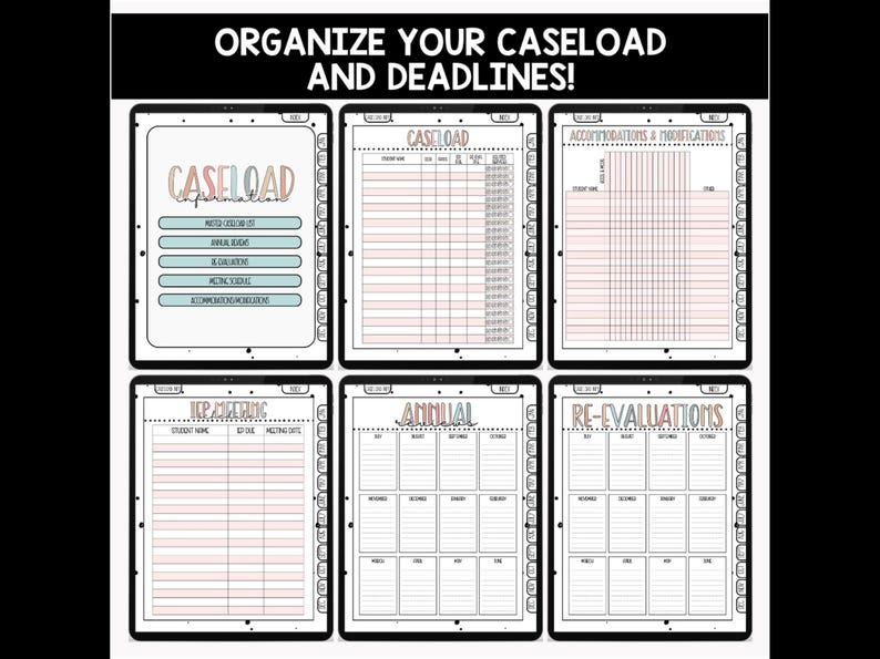 Digital SELF CONTAINED Boho Special Education Planner, Caseload and ...