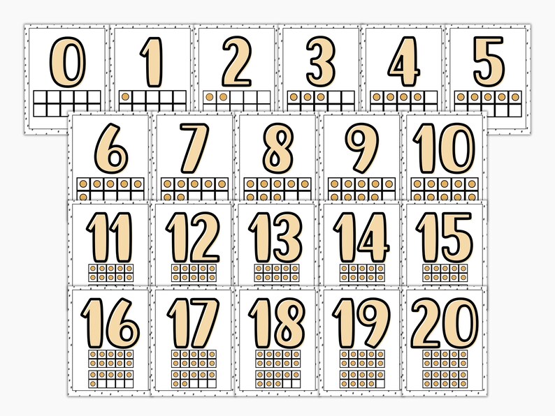 Printable Neutral Classroom Decor, Number Classroom Posters, Teacher ...