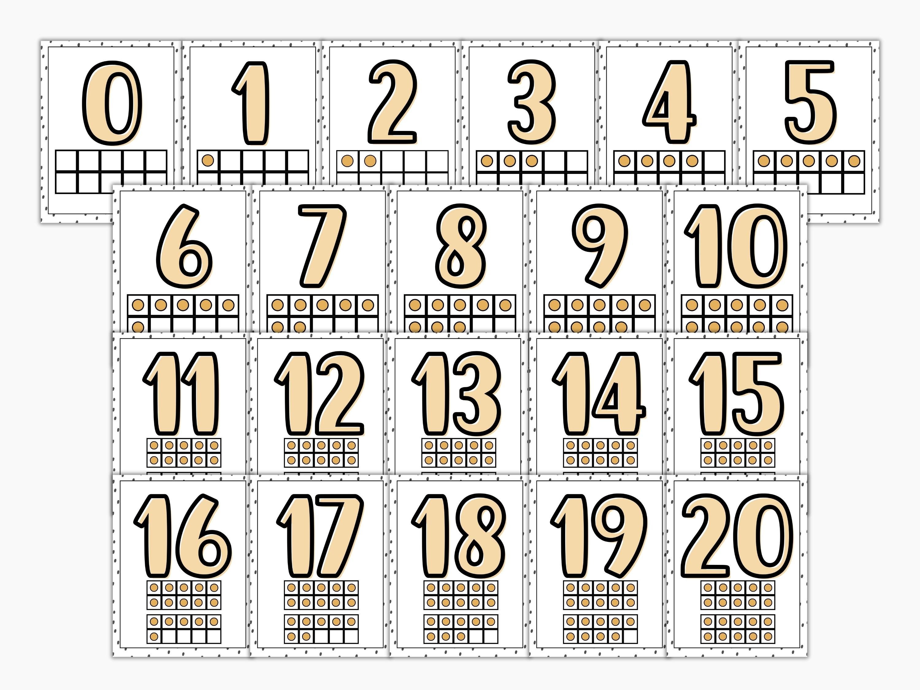 Printable Neutral Classroom Decor, Number Classroom Posters, Teacher ...