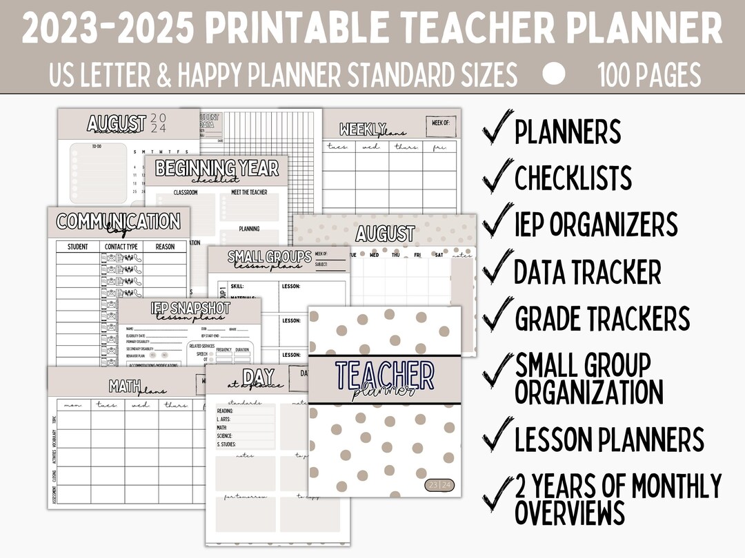 Printable Boho Teacher Planner Teacher Lesson Planner - Etsy