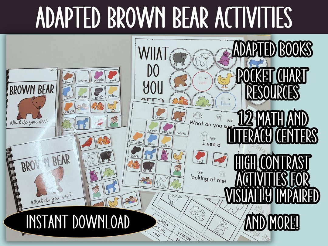 Printable Adapted Brown Bear Activities Adapted Brown Bear - Etsy