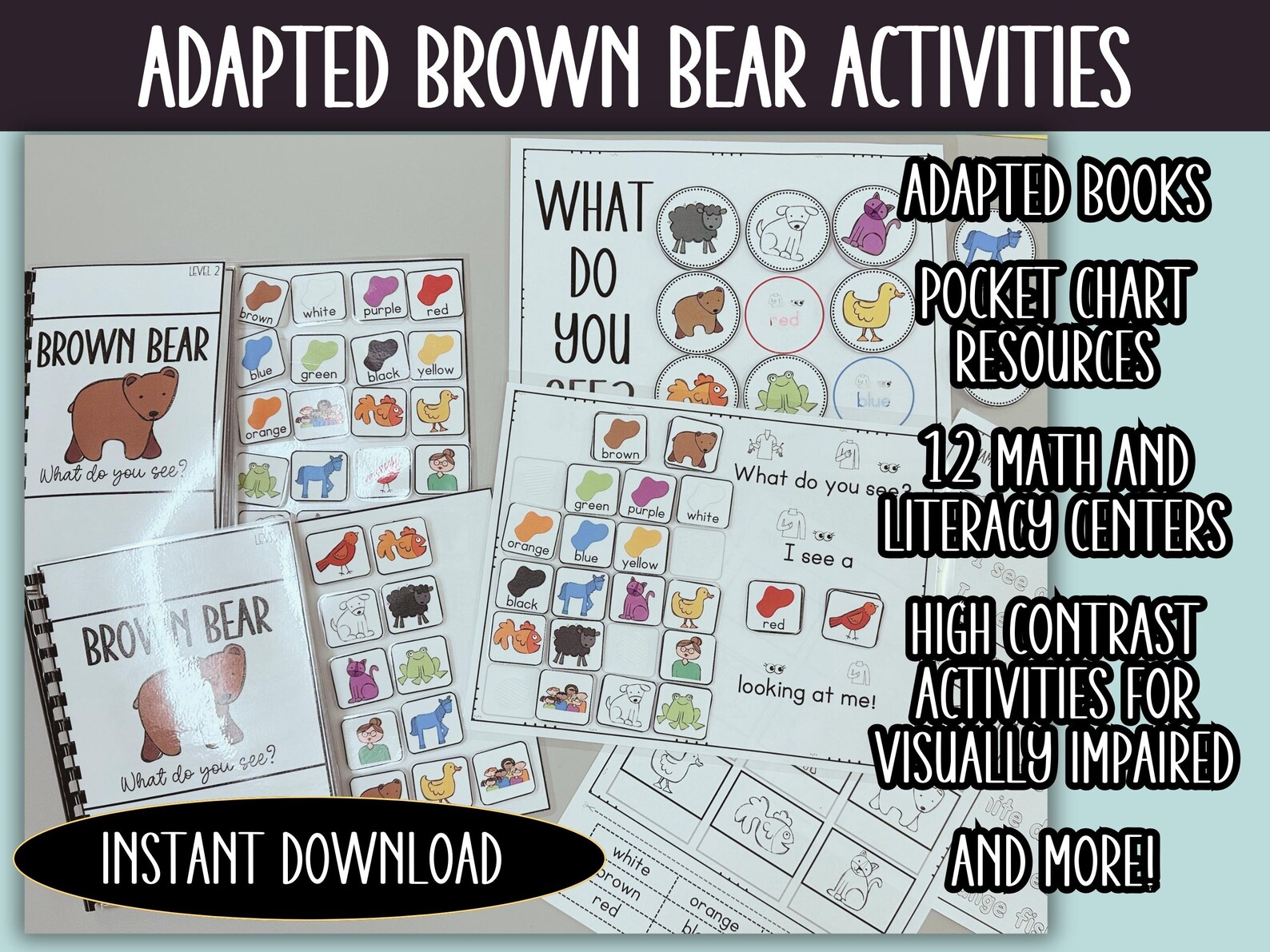 Printable Adapted Brown Bear Activities Adapted Brown Bear - Etsy