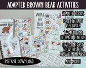 Printable Adapted Brown Bear Activities Adapted Brown Bear - Etsy