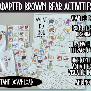 Printable Adapted Brown Bear Activities Adapted Brown Bear - Etsy
