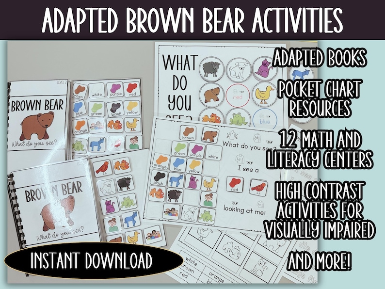 Printable Adapted Brown Bear Activities Adapted Brown Bear - Etsy