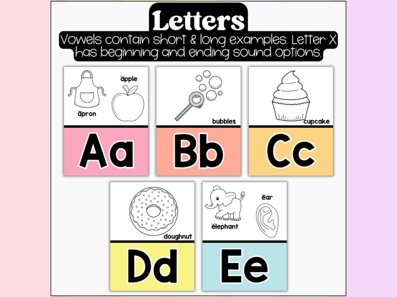 Brights Classroom Posters, Pastel Classroom Decor, Alphabet Posters ...