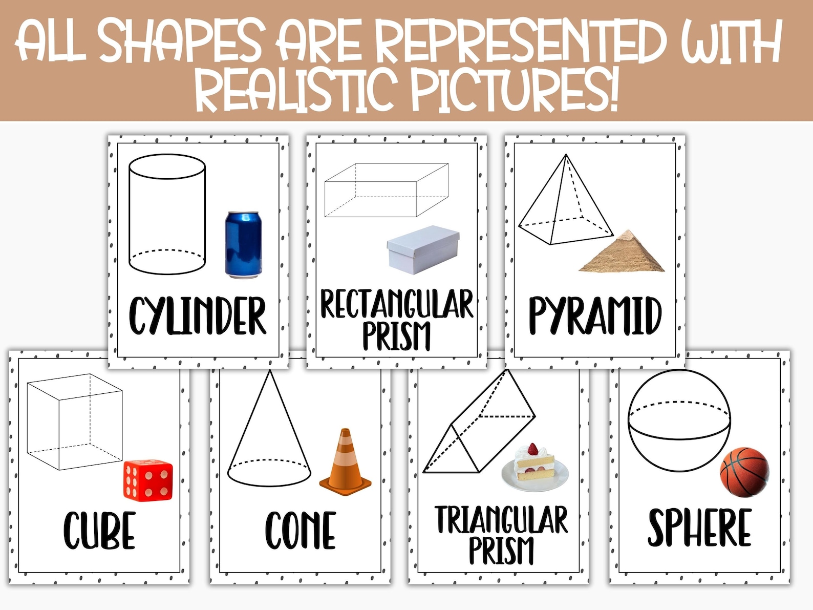 Printable Neutral Classroom Decor, 2-D and 3-D Shapes Classroom Posters ...