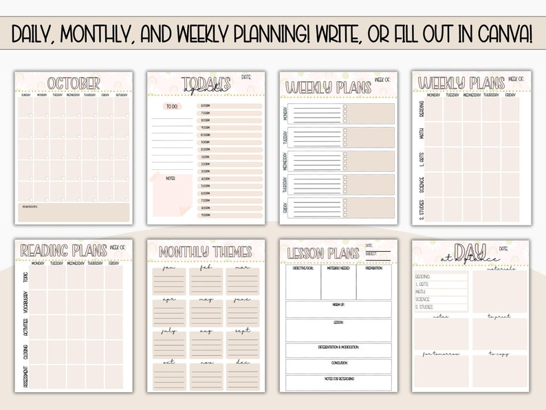 Self Contained Special Education Planner, Editable Rainbow Teacher ...