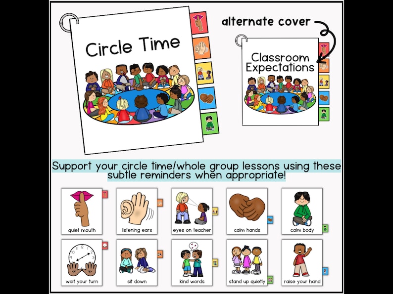 Visual Flip-books, Circle Time Expectation Flip-book, Bathroom Routine ...