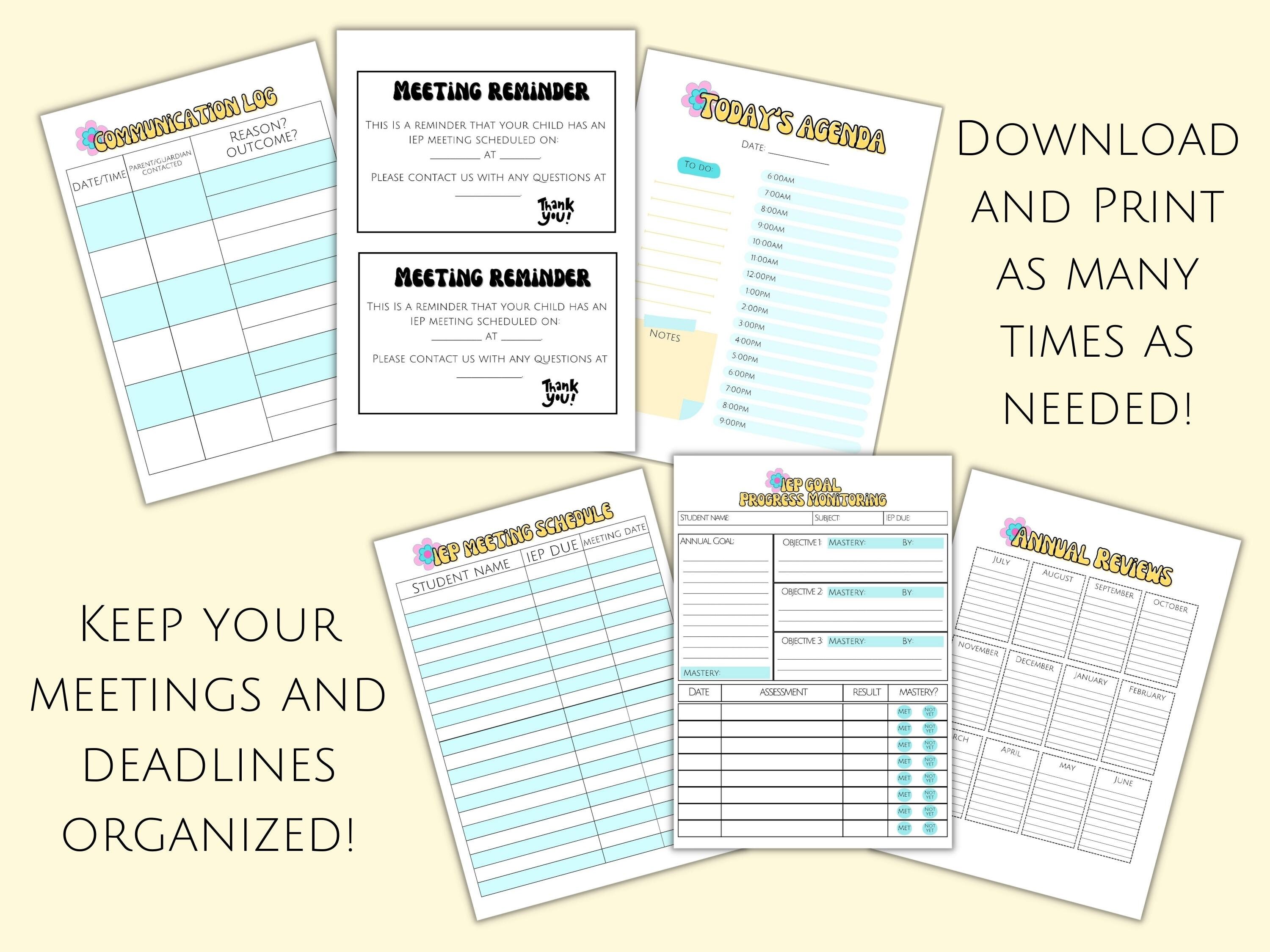 Special Education Binder Case Management Templates Editable Canva IEP ...