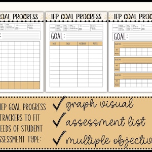 IEP Goal Progress Monitoring, Editable Iep Goal Tracking Templates ...