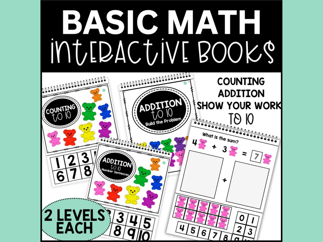 Basic Math Skills Interactive Books, Counting to 10, Addition to 10 ...