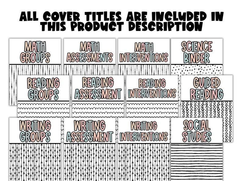 Editable Boho Binder Covers and Spines, Teacher Binder Covers ...