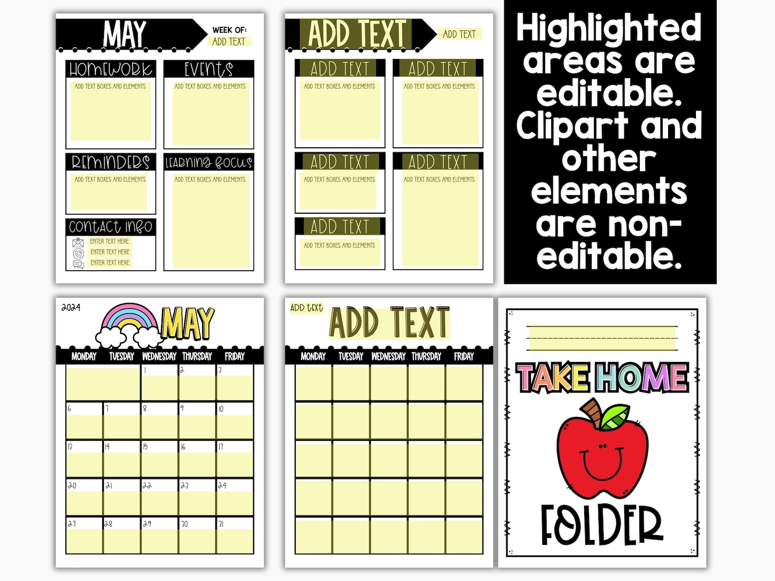 Editable Take Home Folder Canva Templates, Student Homework Folder ...