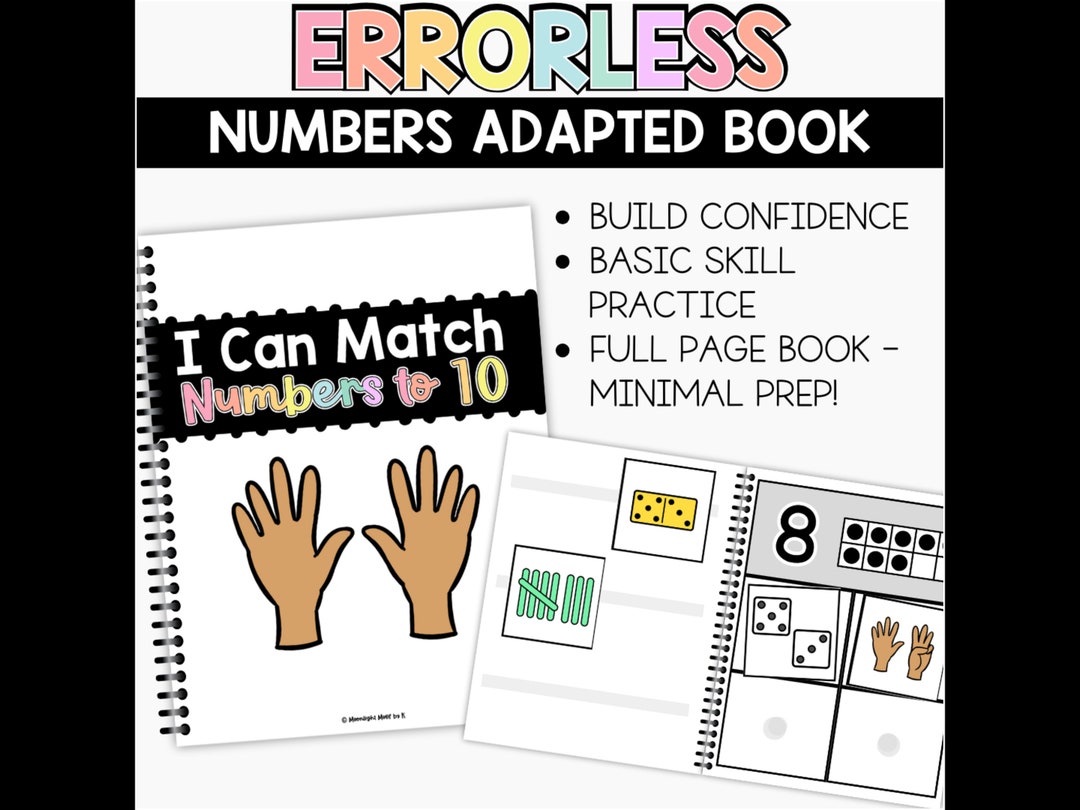 ERRORLESS Number Quantity Matching Adapted Book, Activities for Special ...