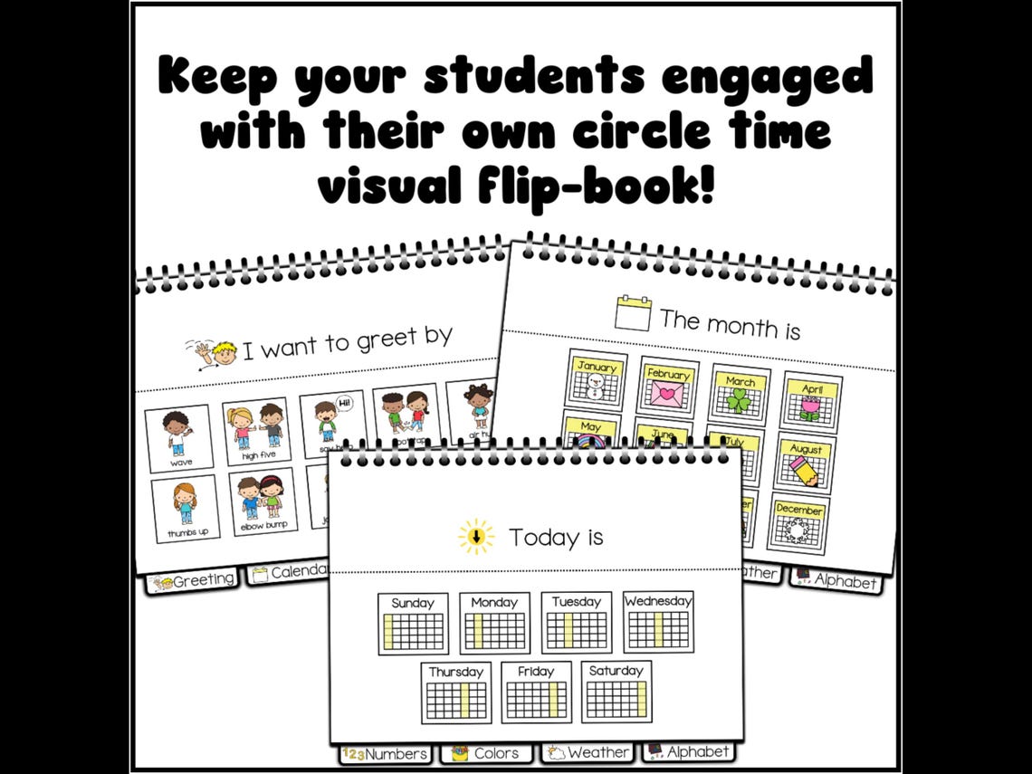 Circle Time Visual Flip-book, Morning Meeting Interactive Notebook ...
