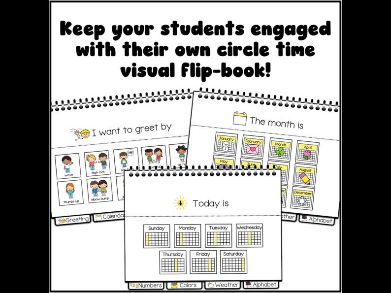 Circle Time Visual Flip-book, Morning Meeting Interactive Notebook ...