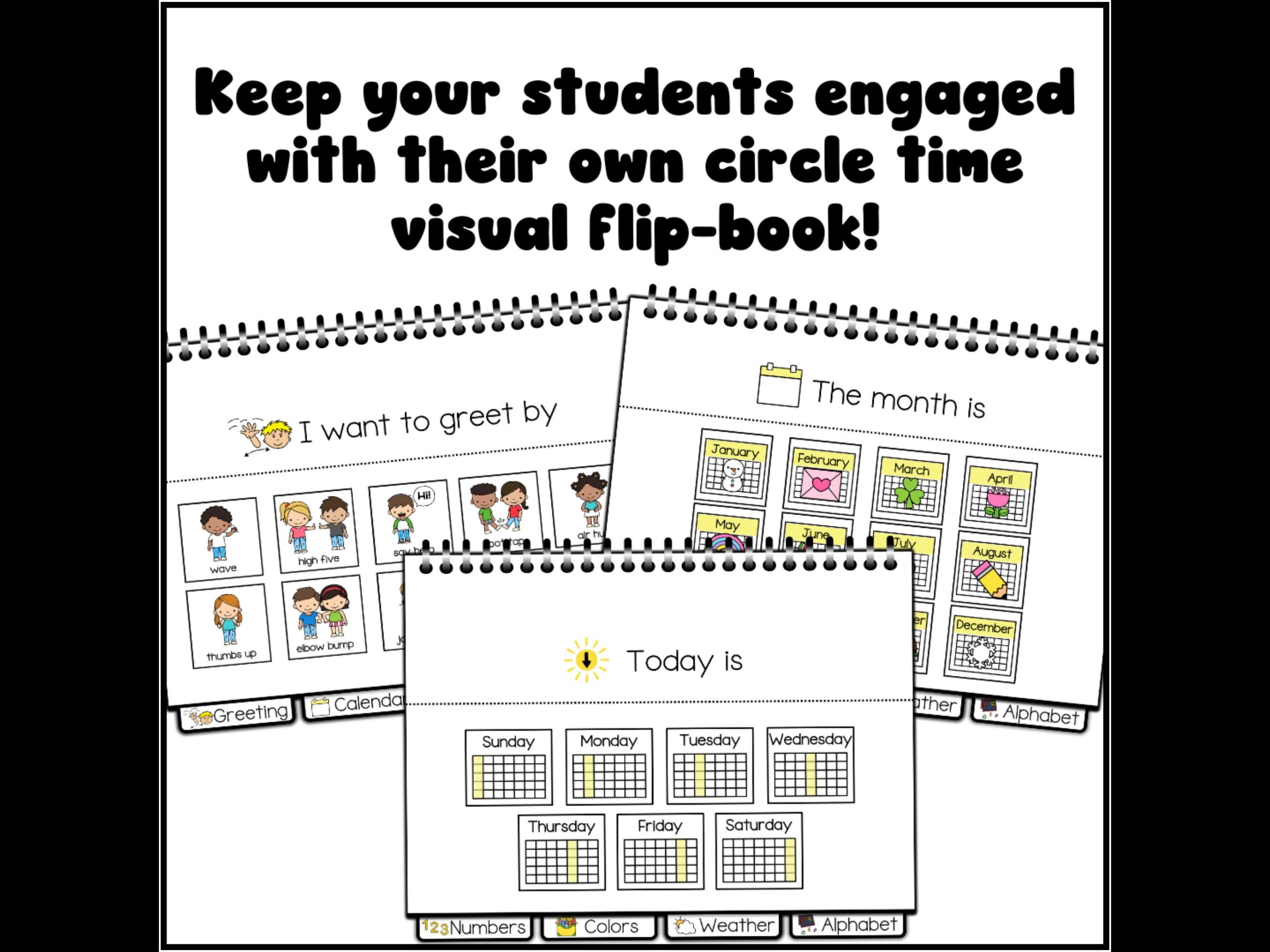 Circle Time Visual Flip-book, Morning Meeting Interactive Notebook ...