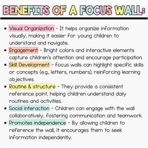 Special Education Learning Target Focus Wall, Prek Focus Wall Kit ...