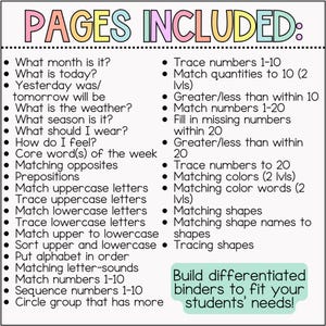 Morning Warm-up Binder, Morning Meeting Binder, Special Education ...