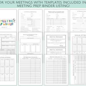 Printable Special Education Binder Templates, IEP Meeting Prep Binder ...