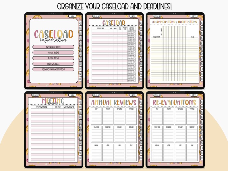 Digital SELF CONTAINED Rainbow Special Education Planner, Caseload and ...