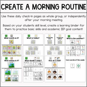 Morning Warm-up Binder, Morning Meeting Binder, Special Education ...